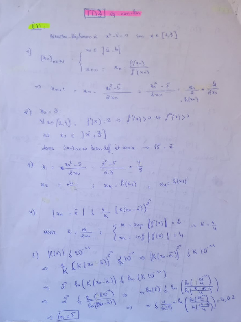 Corr TD Analyse Num +examen Blanc | PDF