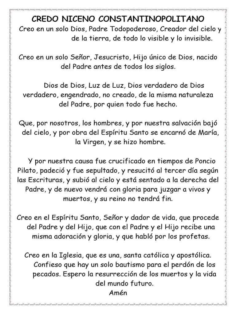 Credo Niceno Constantinopolitano | PDF