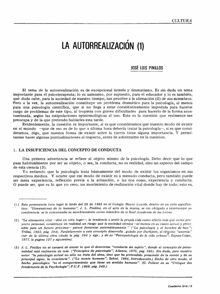 La Autorrealización | PDF | Sicología | Experiencia