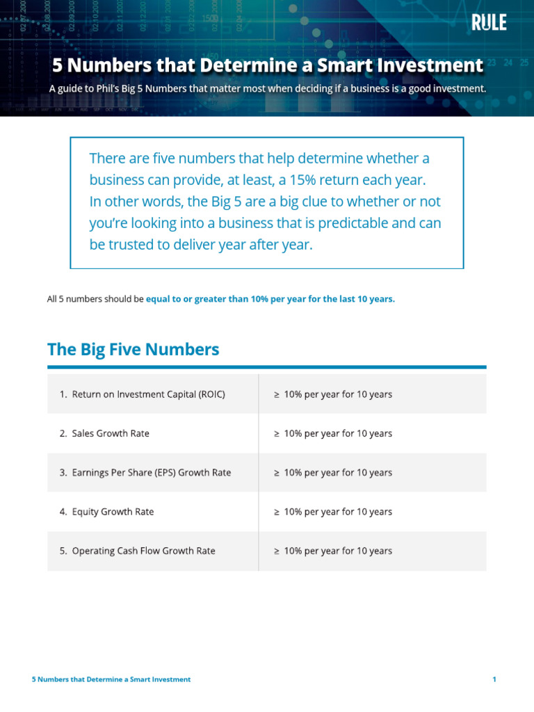 Guide Big 5 Numbers | Download Free PDF | Stocks | Investing
