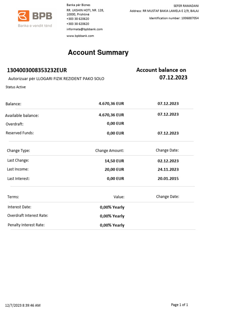 Dps Account Balance 07122023083947 | PDF
