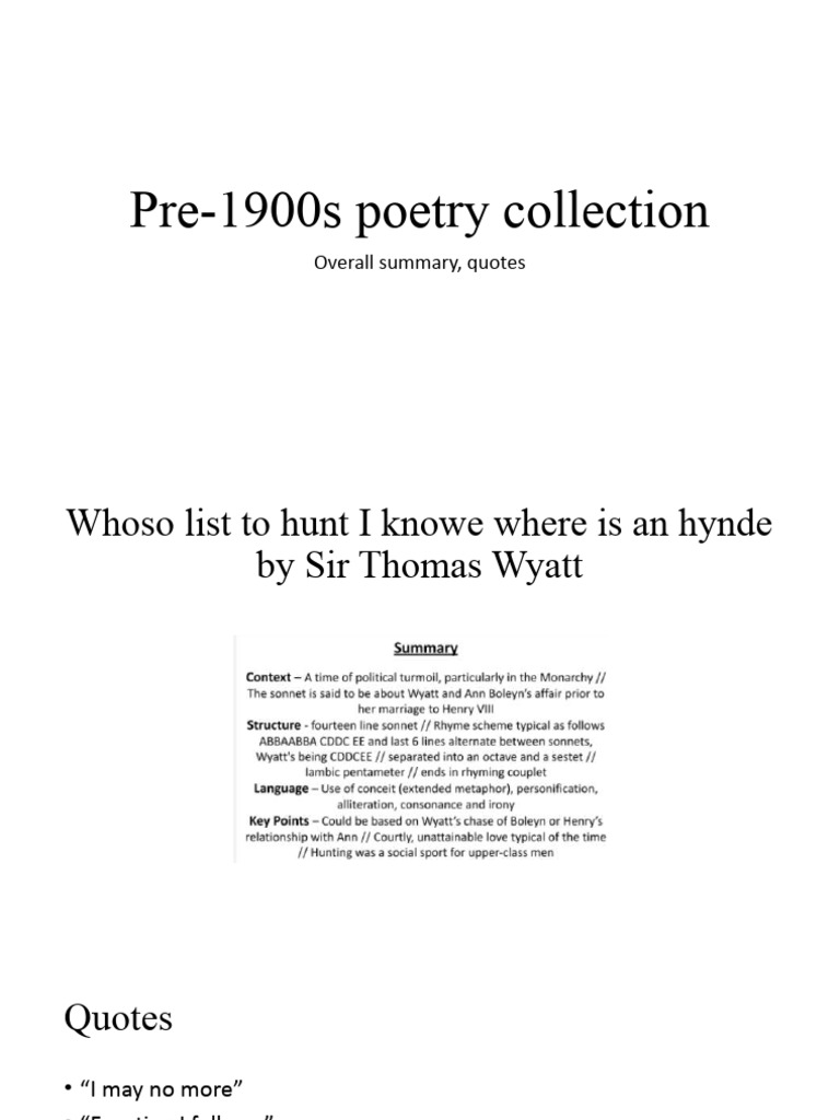 Pre-1900s Poetry Collection | PDF | Poetry