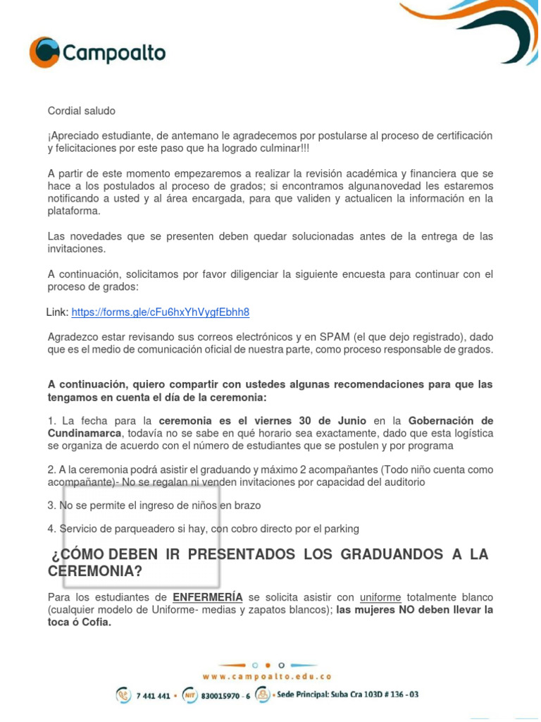 Proceso de Grados y Ceremonia 2023 | PDF | Crecimiento personal y profesional