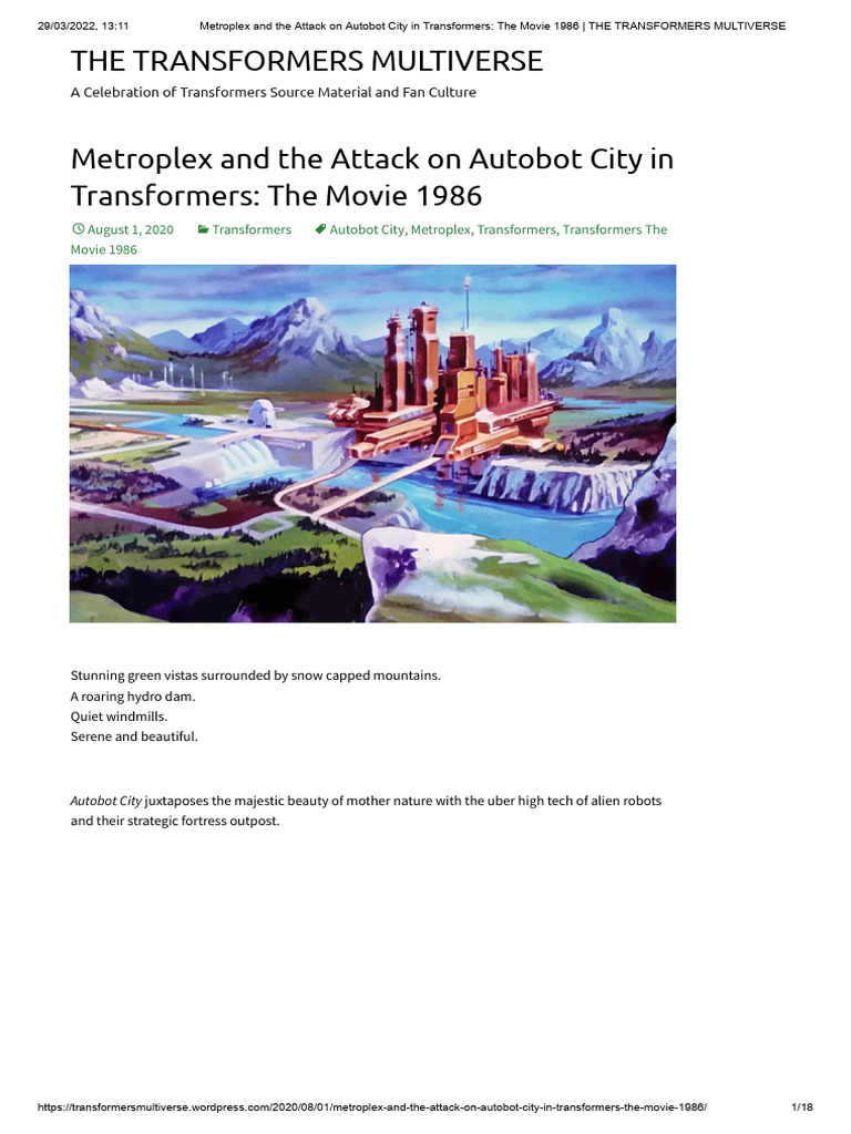 Metroplex and The Attack On Autobot City in Transformers - The Movie ...