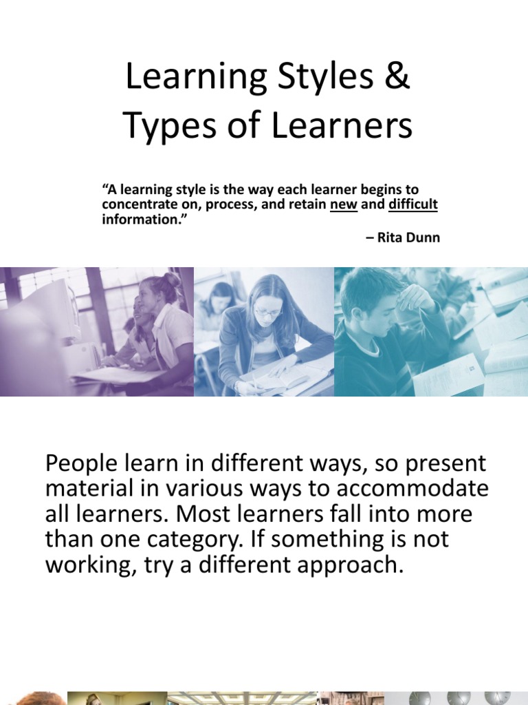 Learning Styles & Types of Learners | PDF | Learning Styles | Perception