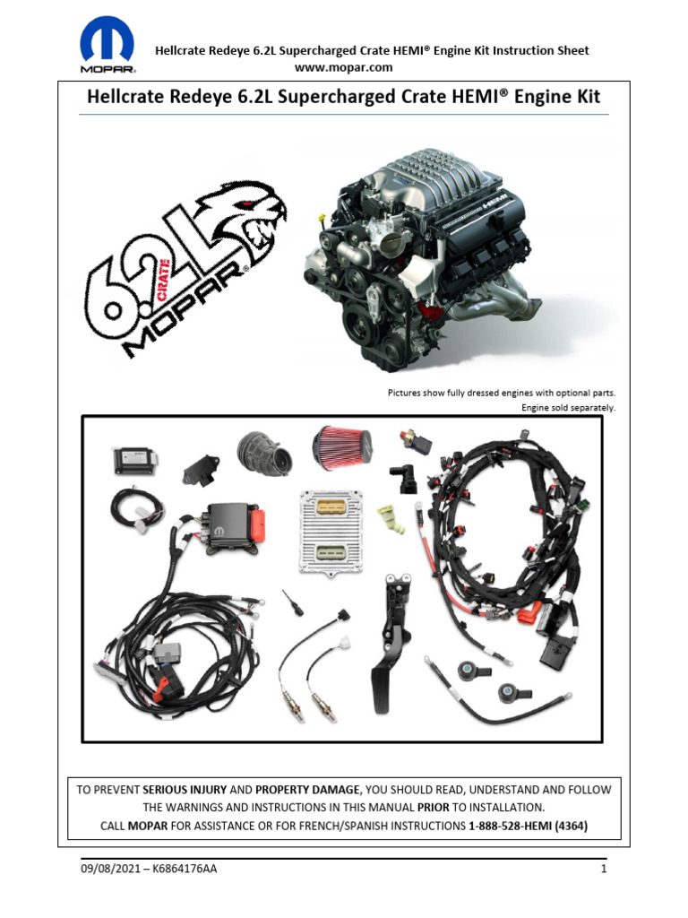 Hellcrate Redeye 6.2L Supercharged Crate HEMI® Engine Kit | PDF ...