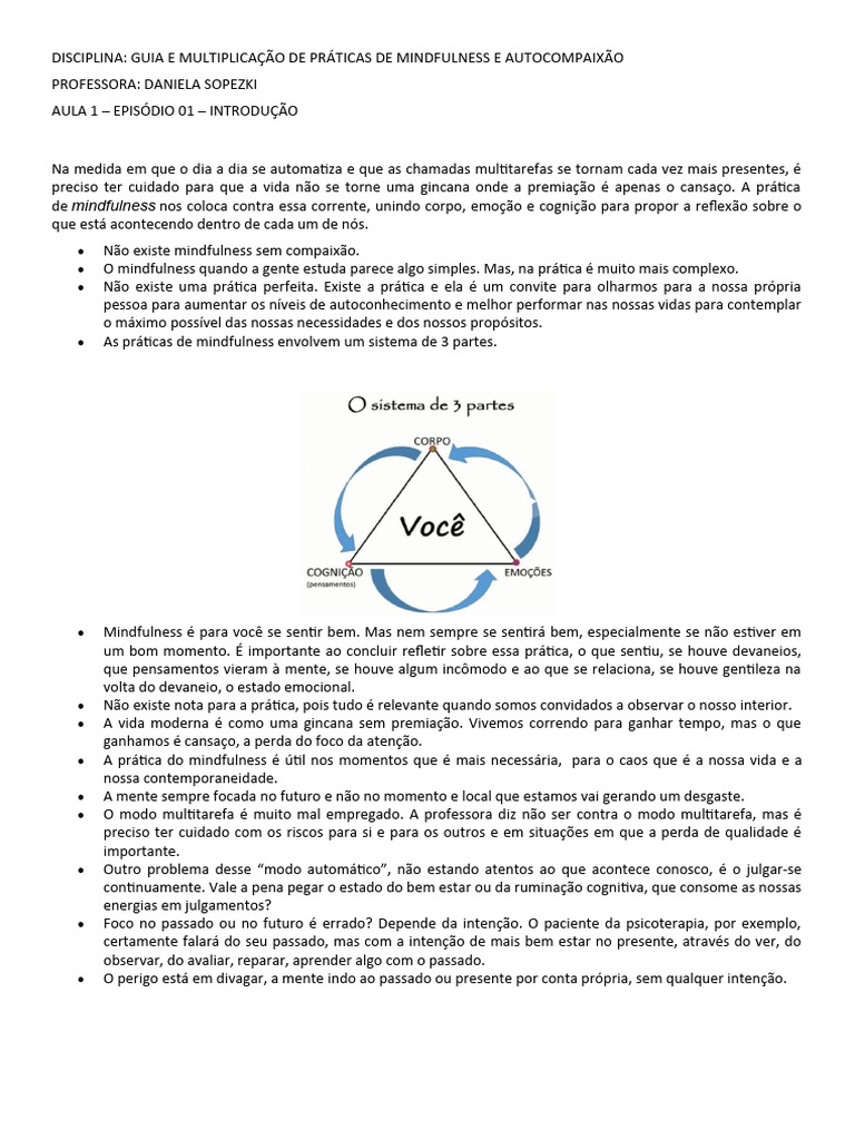 Guia Prático de Mindfulness e Autocompaixão | PDF | Atenção plena ...