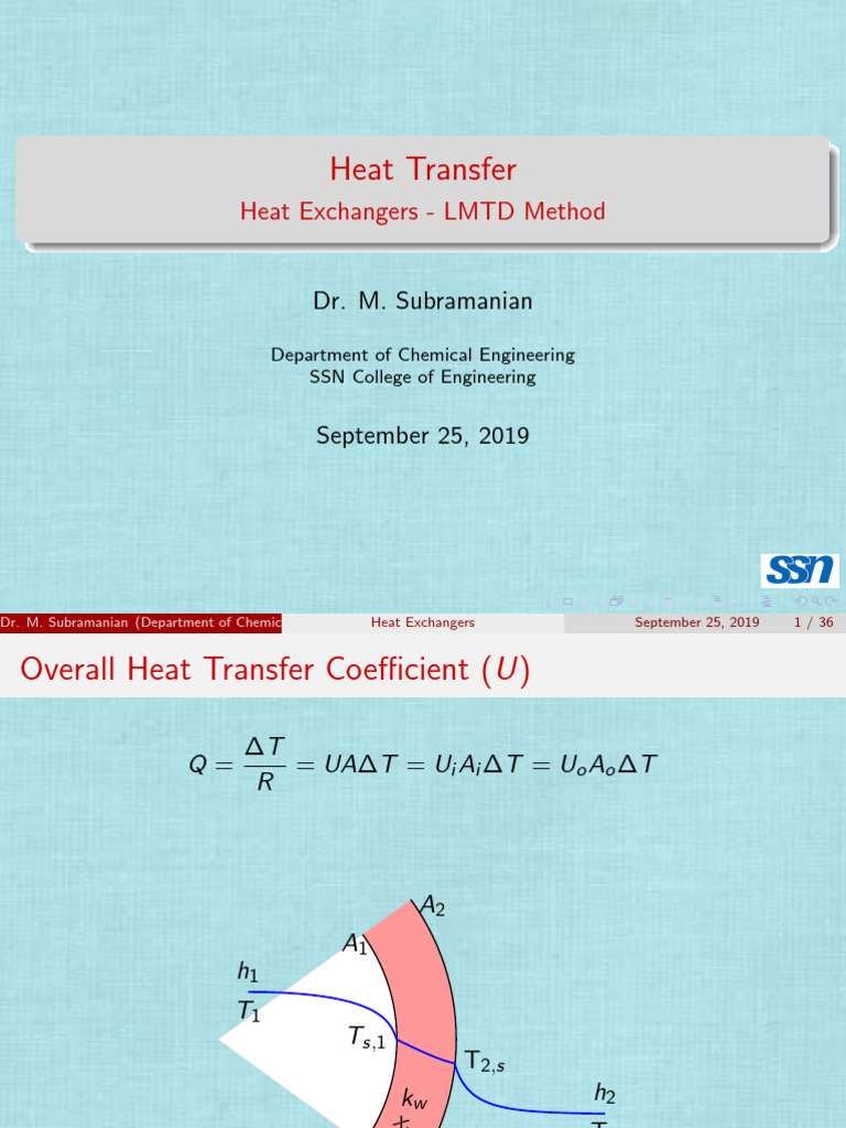 HT Lecture 18 HeatExchangers LMTD | PDF | Heat Exchanger | Continuum ...