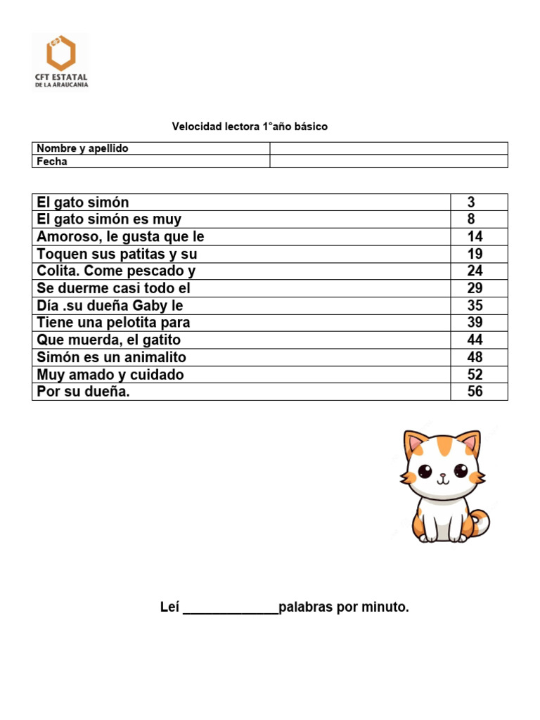 Velocidad Lectora 1 Pdf