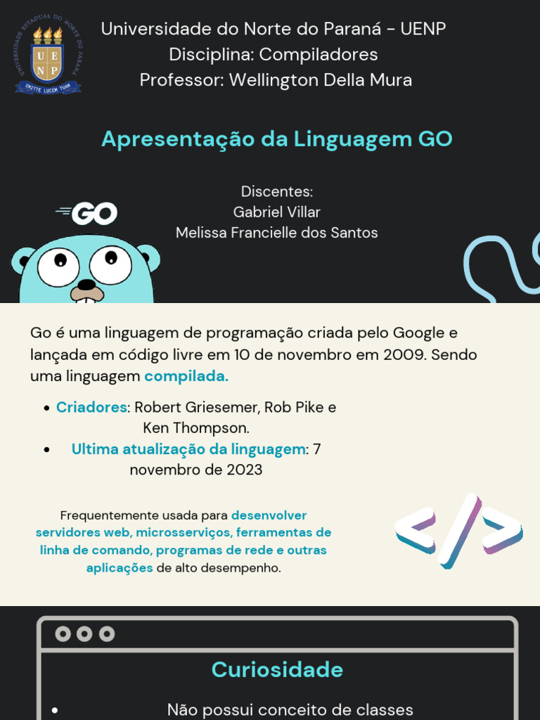 Linguagem Go | PDF | Linguagem de programação | Compilador