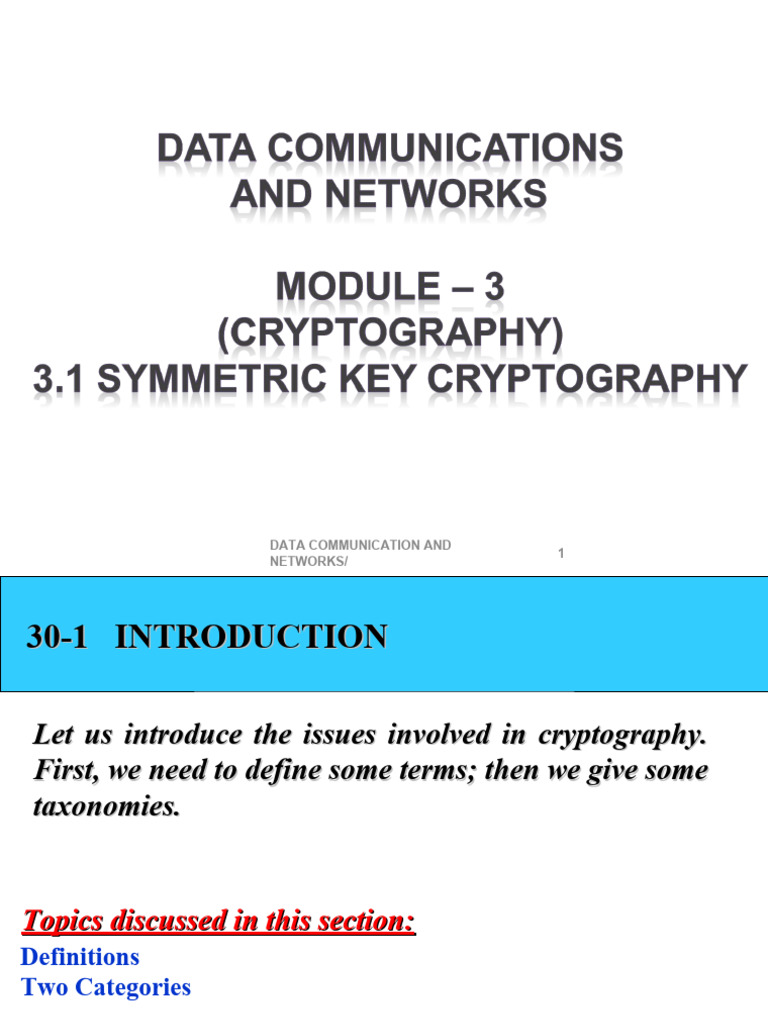 3.1 Symmetric Key Cryptography | PDF | Cryptography | Cipher