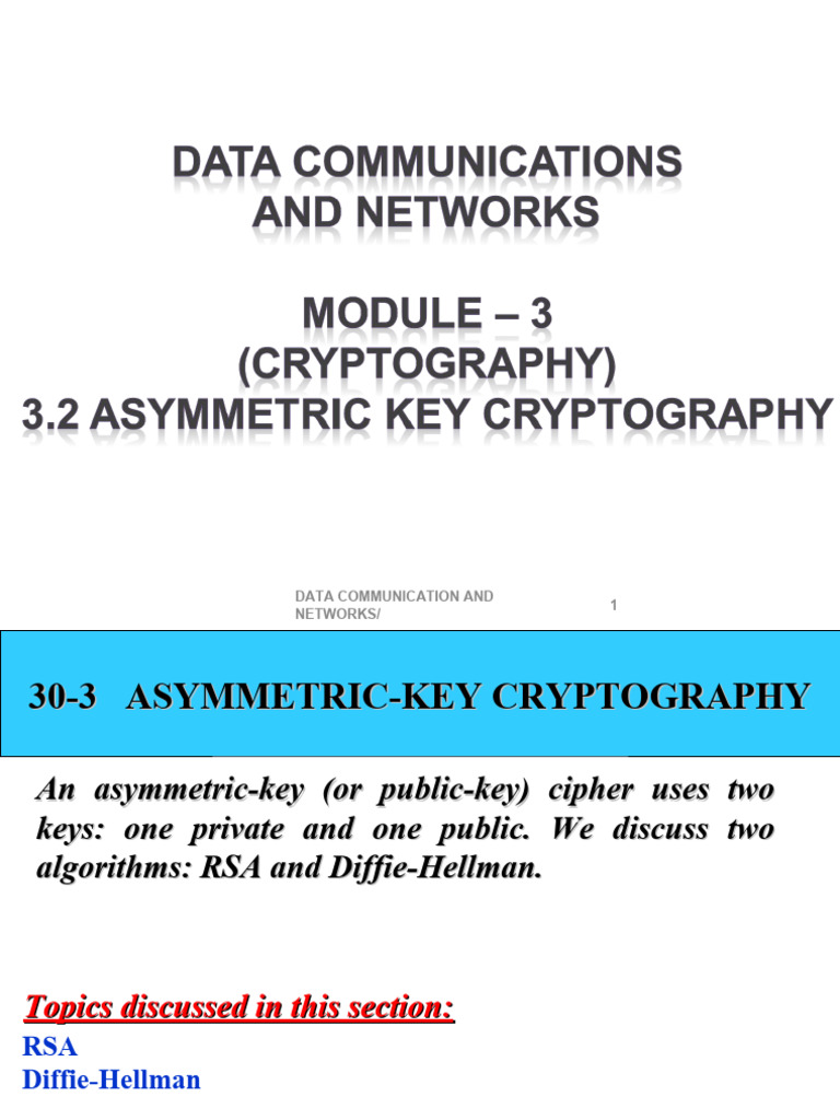 3.2 ASymmetric Key Cryptography | PDF | Public Key Cryptography ...