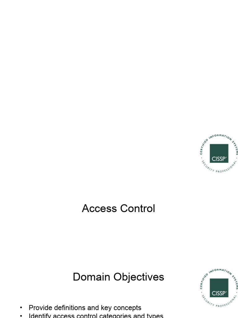 Cissp Accsess Controls | PDF | Access Control | Secure Communication