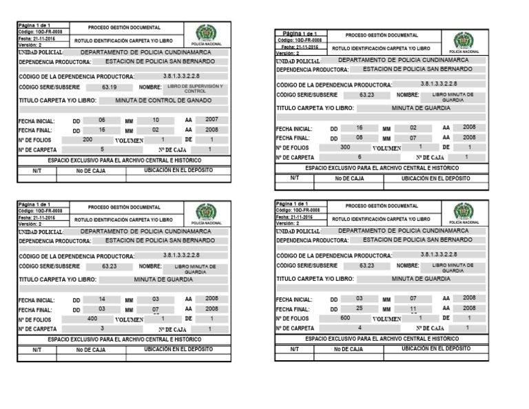 Rotulo Identificacion Carpeta Ver 2 | PDF | Policía | Seguridad Pública