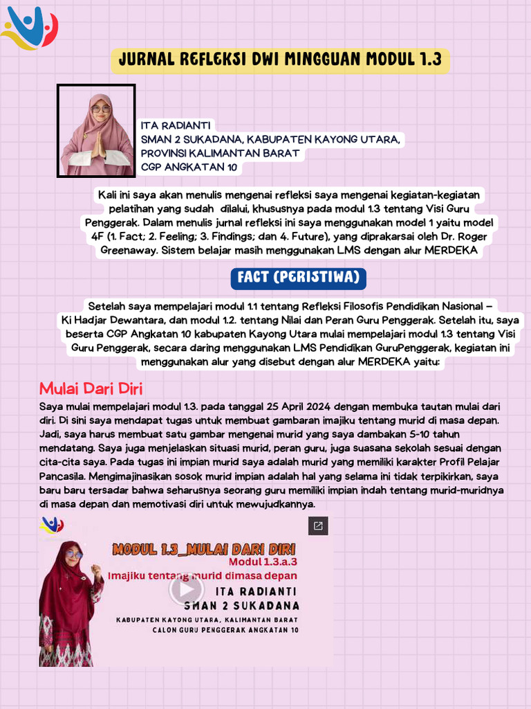 Jurnal Refleksi Dwi Mingguan Modul 1.3 Ita Radianti | PDF