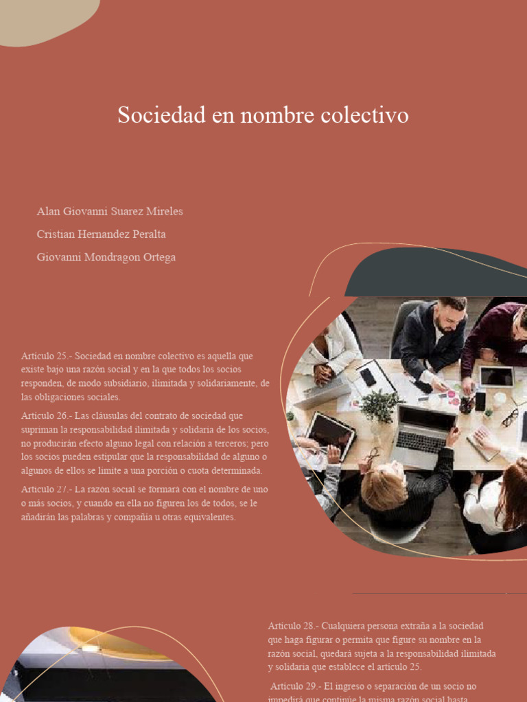 Sociedad en Nombre Colectivo | PDF | Contrato social