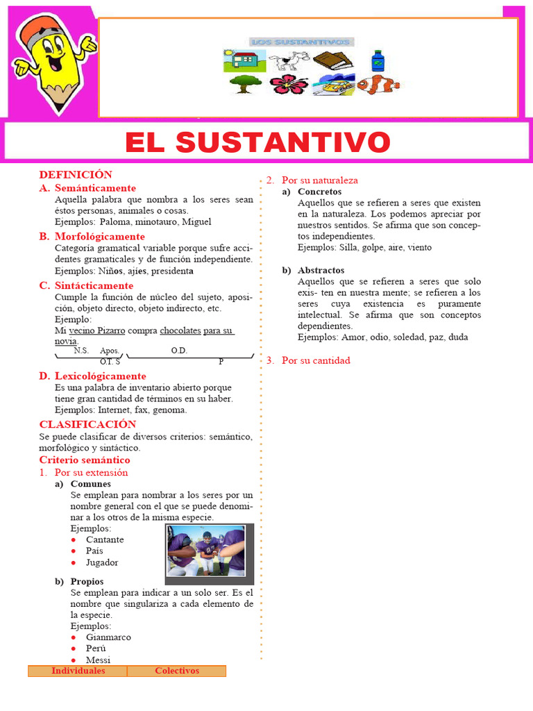 SESIÓN 06 UII Recurso El Sustantivo | PDF | Sustantivo | Palabra
