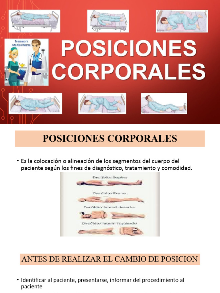 Guía de Posiciones Corporales en Pacientes | PDF | Relaciones ...