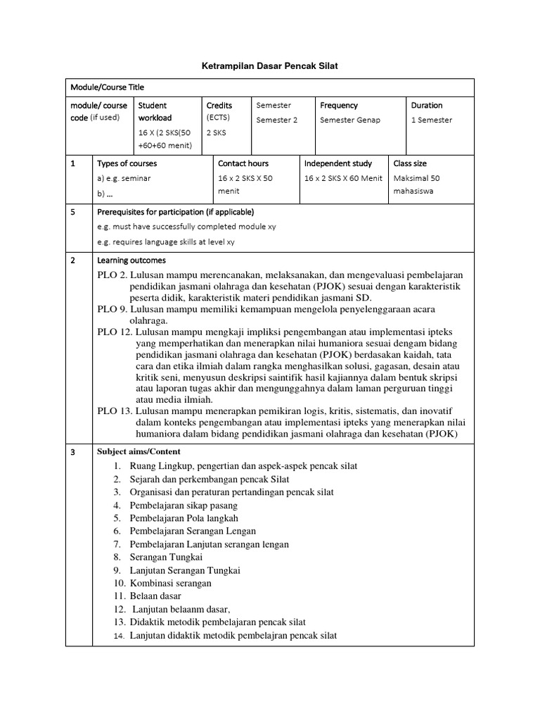 Ketrampilan Dasar Pencak Silat | PDF