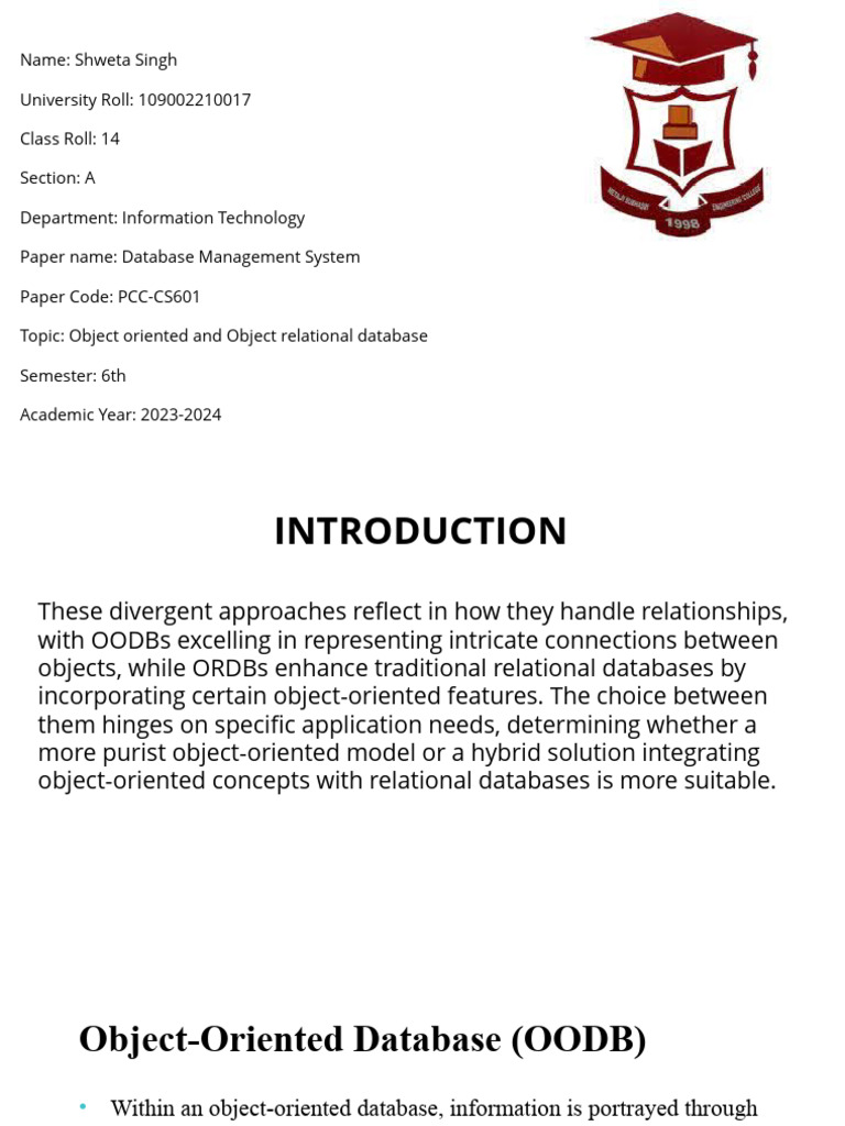 Untitled Presentation | PDF | Object Oriented Programming | Databases