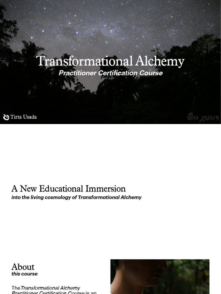 Introduction To Transformational Alchemy Practitioner Certification Course - 2022 | PDF ...