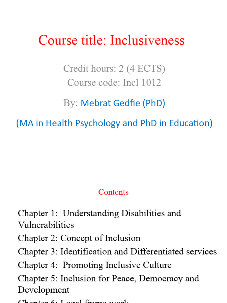Inclusiveness | PDF | Disability | Inclusion (Education)