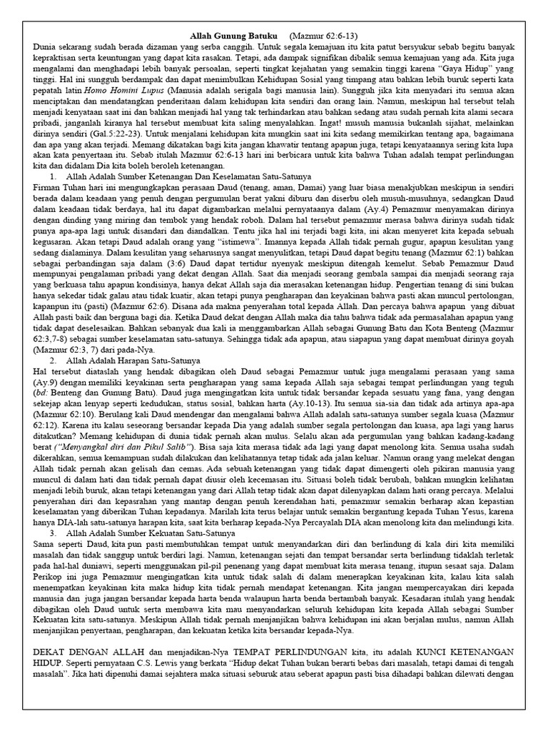 Allah Gunung Batuku | PDF