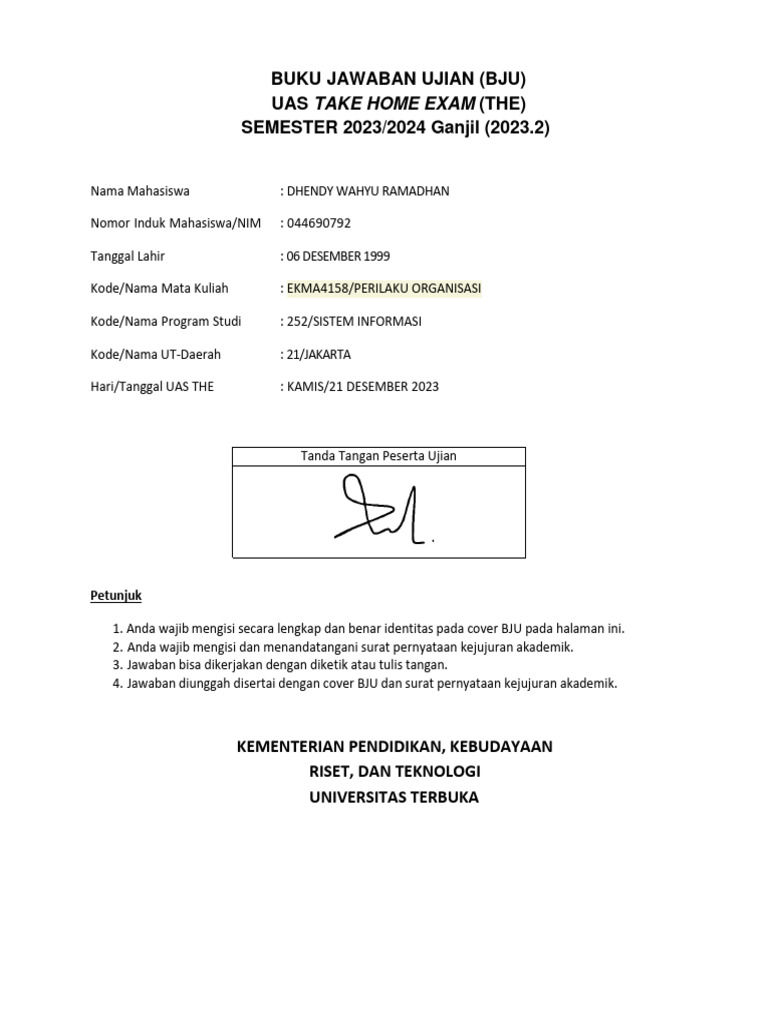 BJU - Perilaku Organisasi THE | PDF