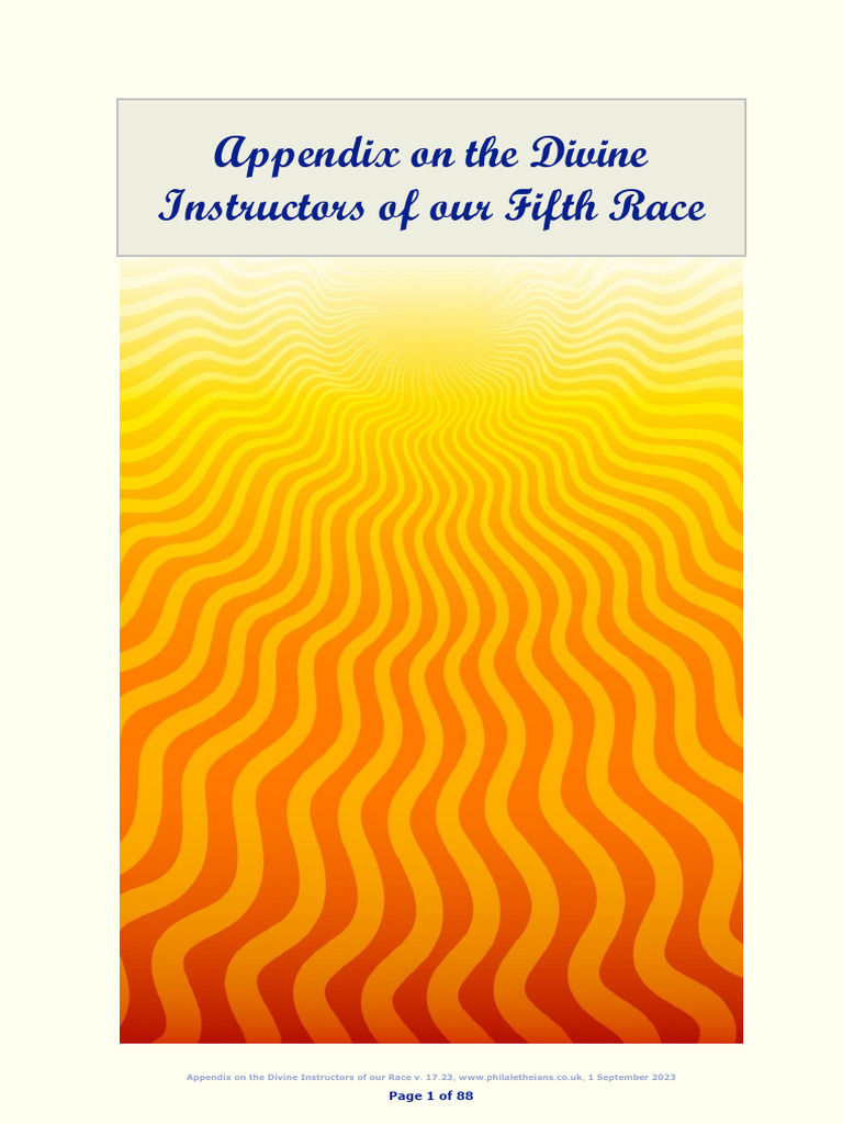 Appendix On The Divine Instructors of Our Race | PDF | Serpents In The ...