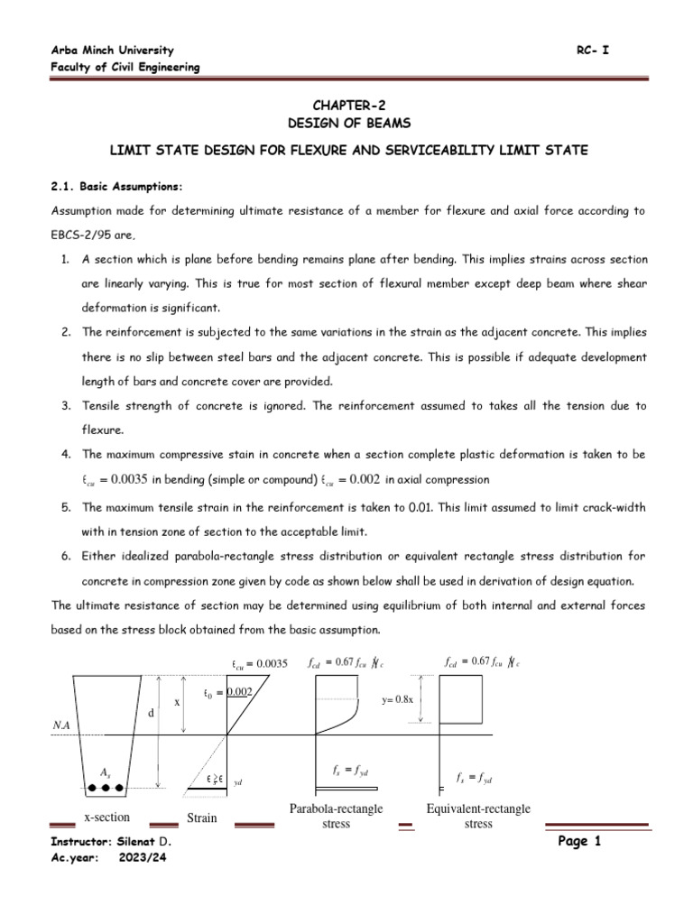 RC Chapter Two | PDF | Bending | Stress (Mechanics)