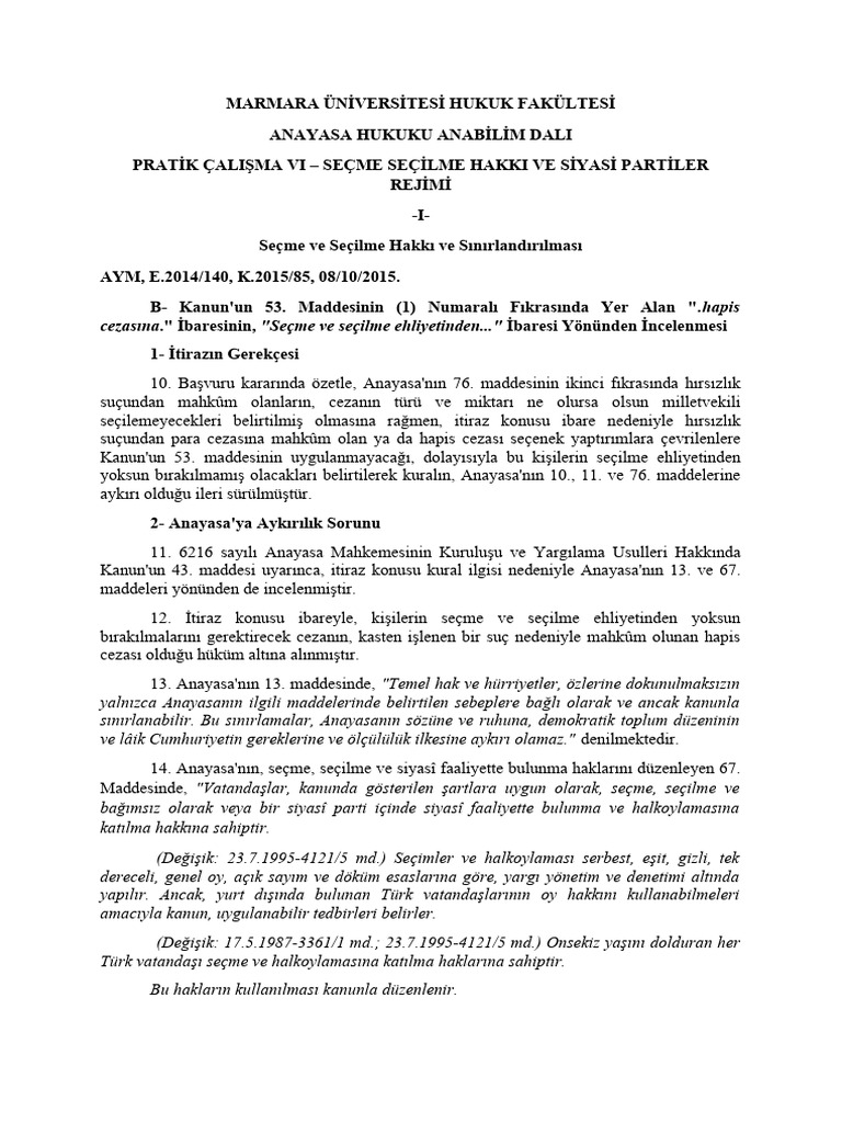 PC 4 - Secme Ve Secilme Hakki Ve Siyasi Partiler Rejim-4 | PDF