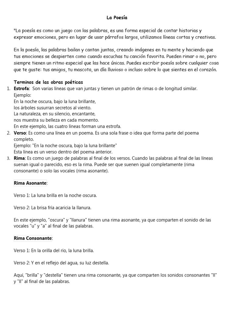La Poesía | PDF | Poesía | Rima