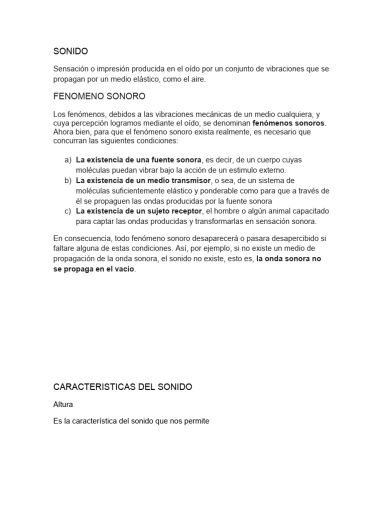 Elementos Esenciales del Fenómeno Sonoro | PDF