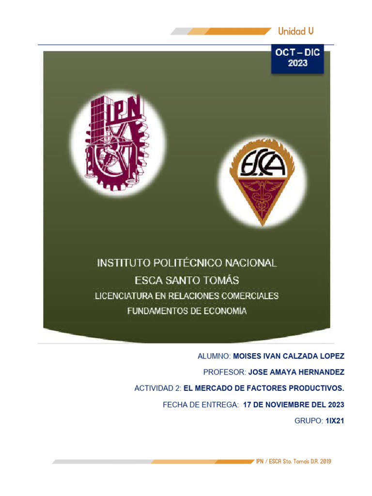 Factores Productivos y Tipos de Mercado | PDF | Mercado (economía ...