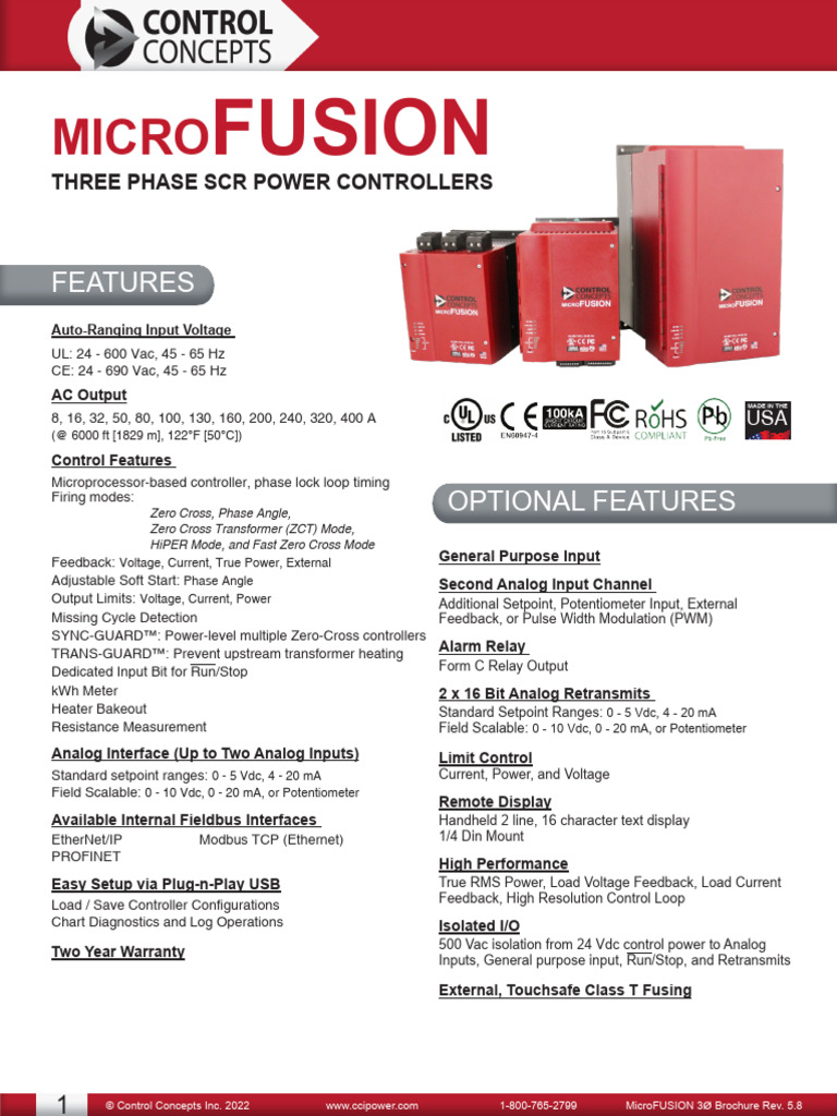 MicroFUSION Three Phase Datasheet 5.8 | PDF | Alternating Current ...