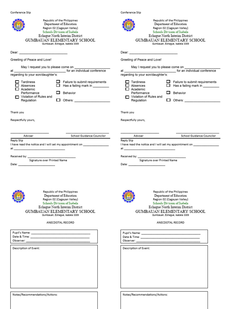 Conference Slip | PDF | Government