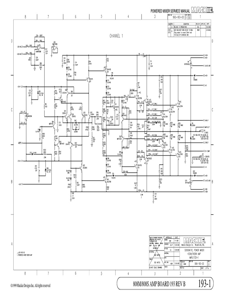 Mackie PPM808M 808S Power Amp Schematics | PDF | Bipolar Junction ...