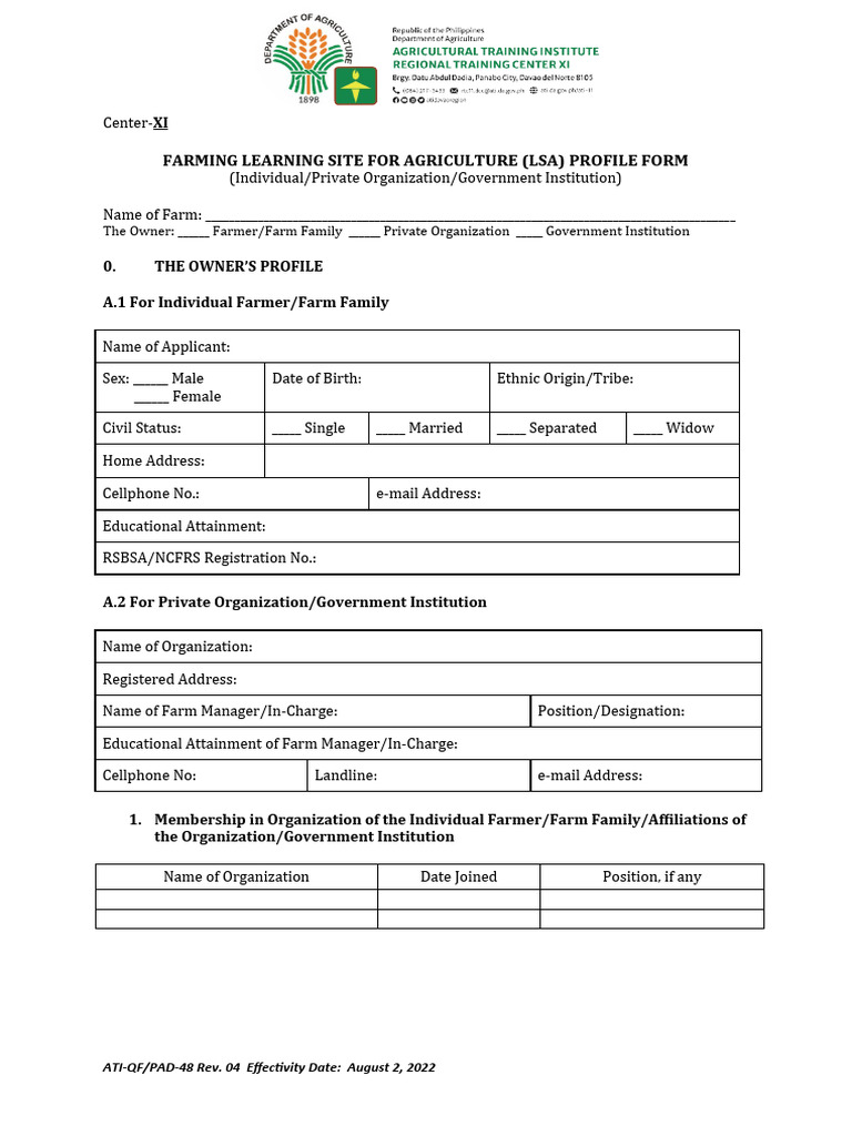 ATI QF PAD 48 Rev.04 Effectivity Date August 2 2022 FARMING LEARNING ...