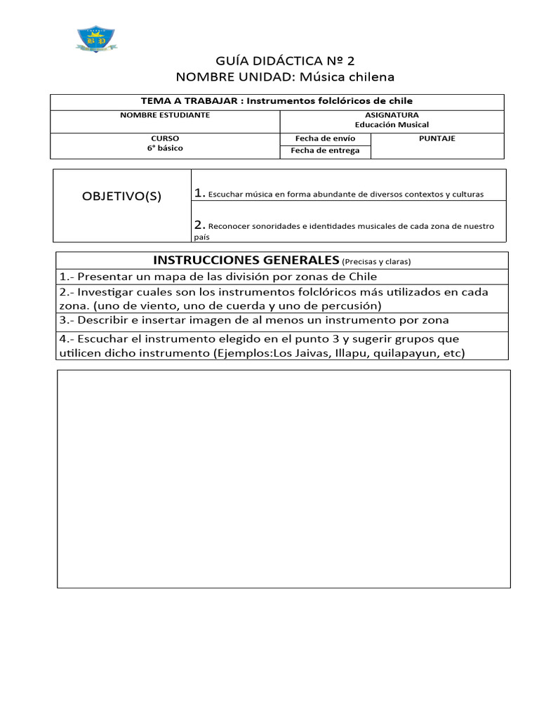 Guia N°2 Ed Musical 6° Basico | PDF | Arte