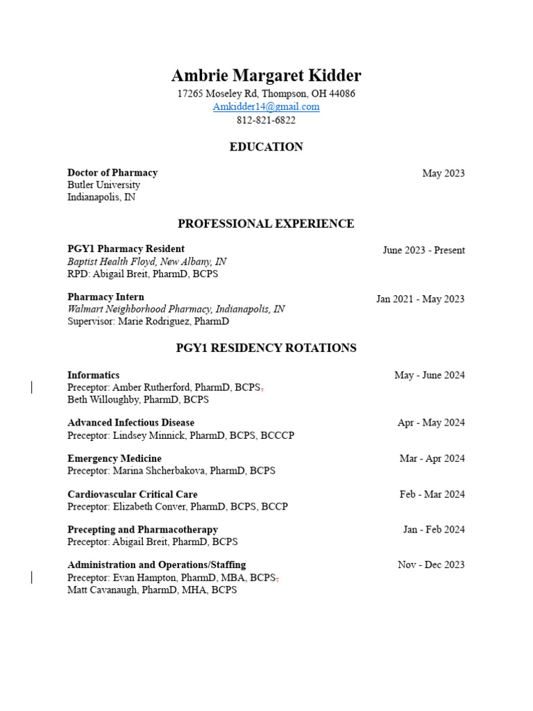 Ambrie Kidder 3 | PDF | Pharmacist | Pharmacy