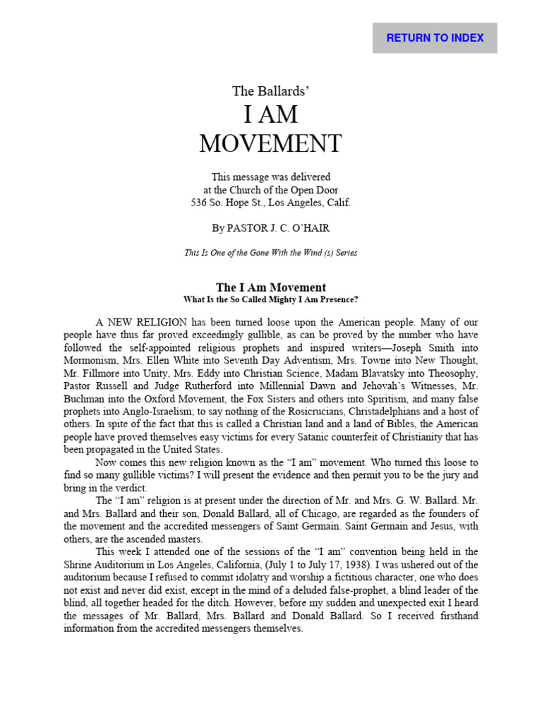 Ballards I Am Movement | PDF | Ascended Master | Jesus