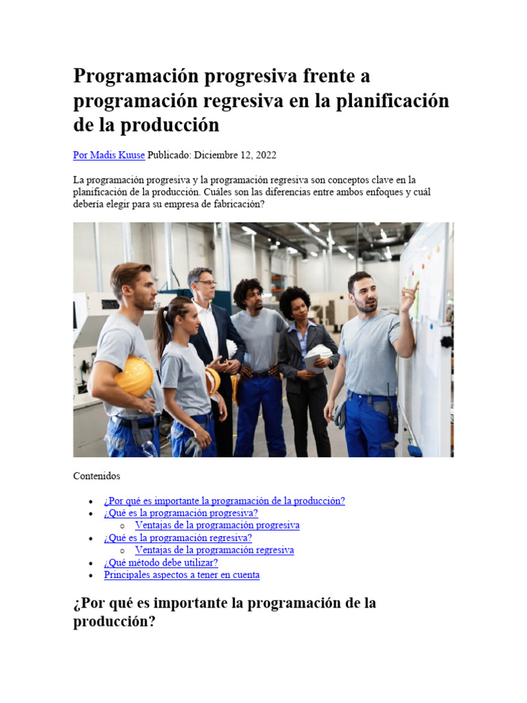 Programación Progresiva vs. Regresiva | PDF | Programación de ...