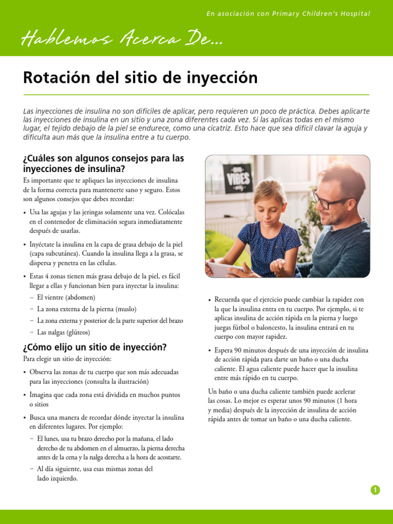 Injection Site Rotation (Let's Talk About... Pediatric Brochure ...