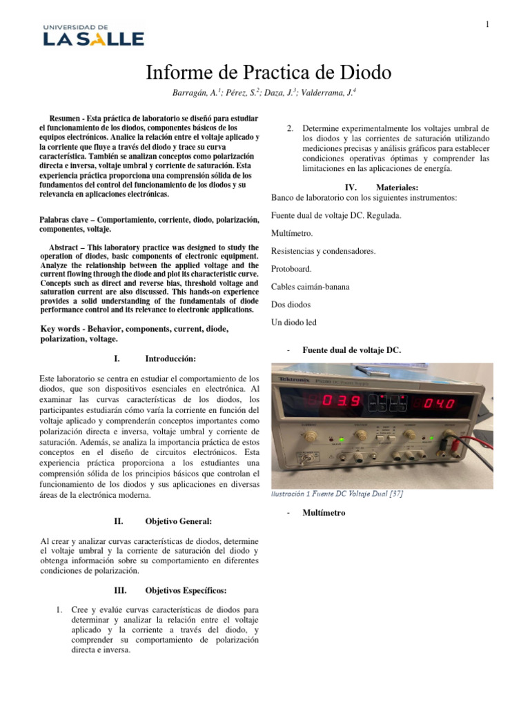 Informe de diodo | PDF | Diodo | Rectificador
