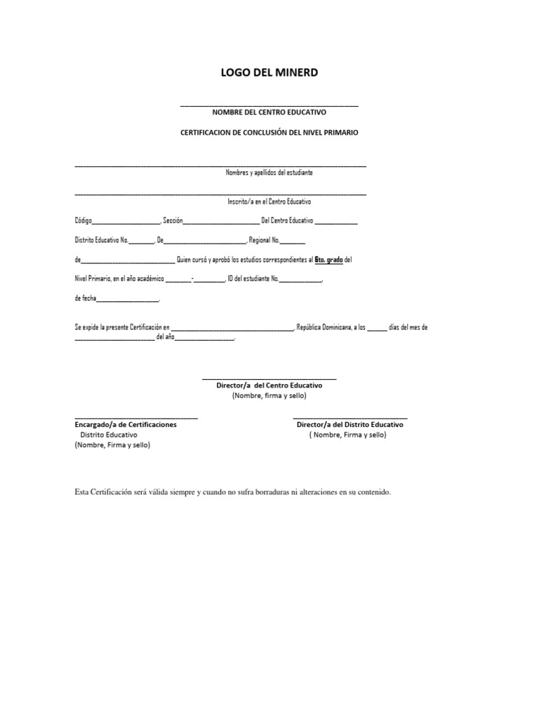 DDEo Certificacion Conclusion Nivel Primario 6to Gradopdf | PDF