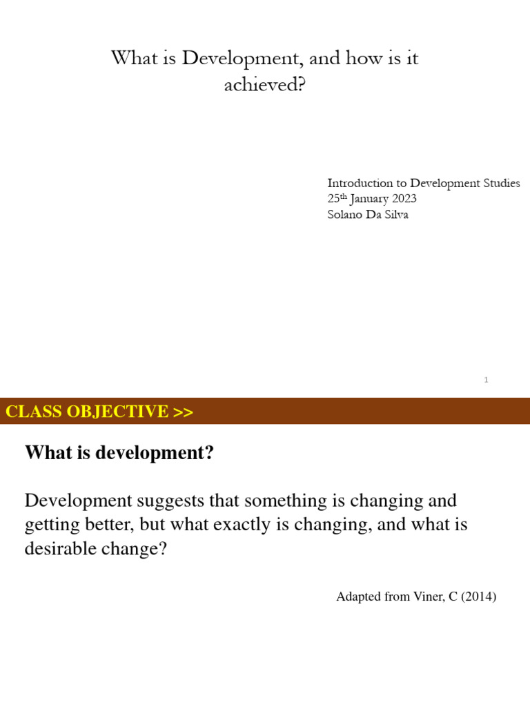 SLIDES 2 - What Is Development | PDF | Capitalism | Economics