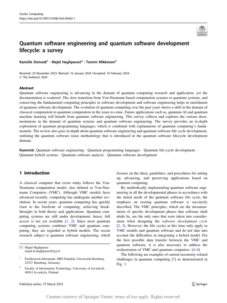 Quantum Software Engineering And Quantum Software Pdf Quantum Computing Computing