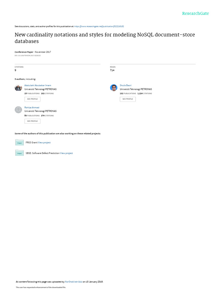 New Cardinality Notations and Styles For Modeling NoSQL Document-Store Databases | PDF | No Sql ...