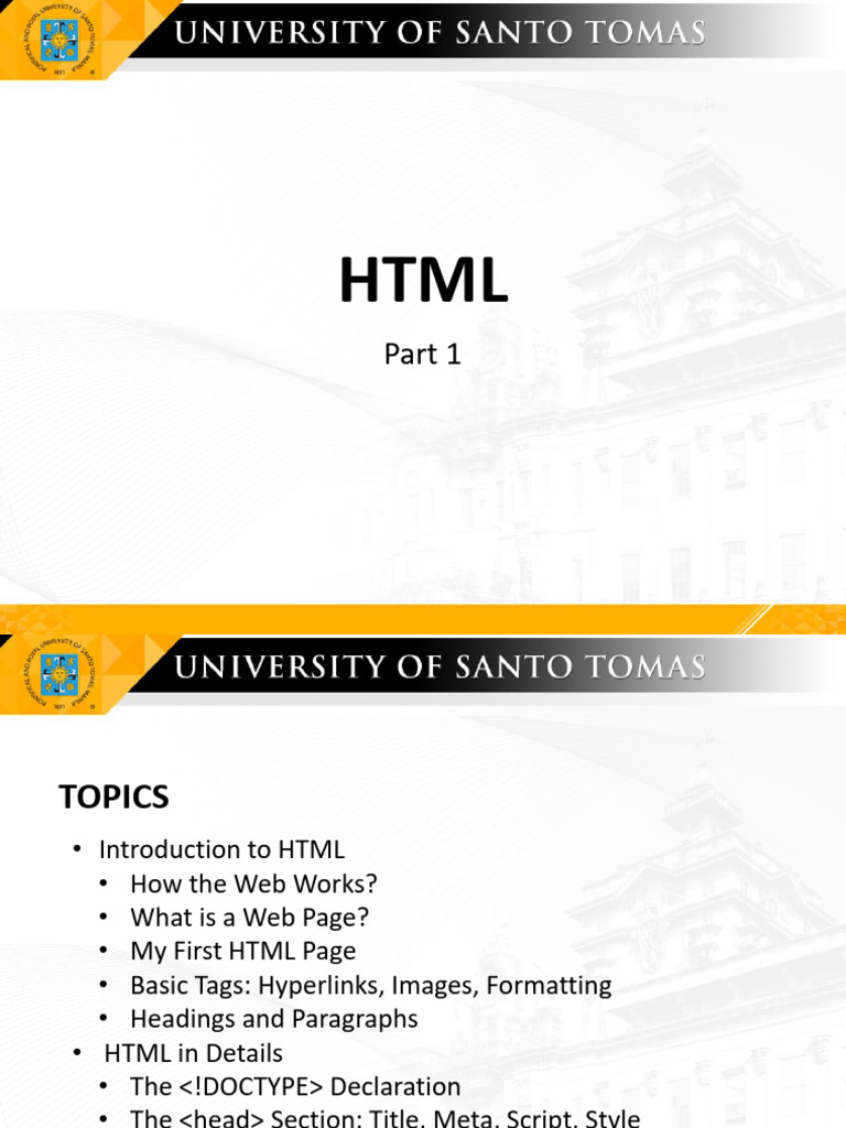 ICS2608 HTML Part1 | PDF | Html Element | Html