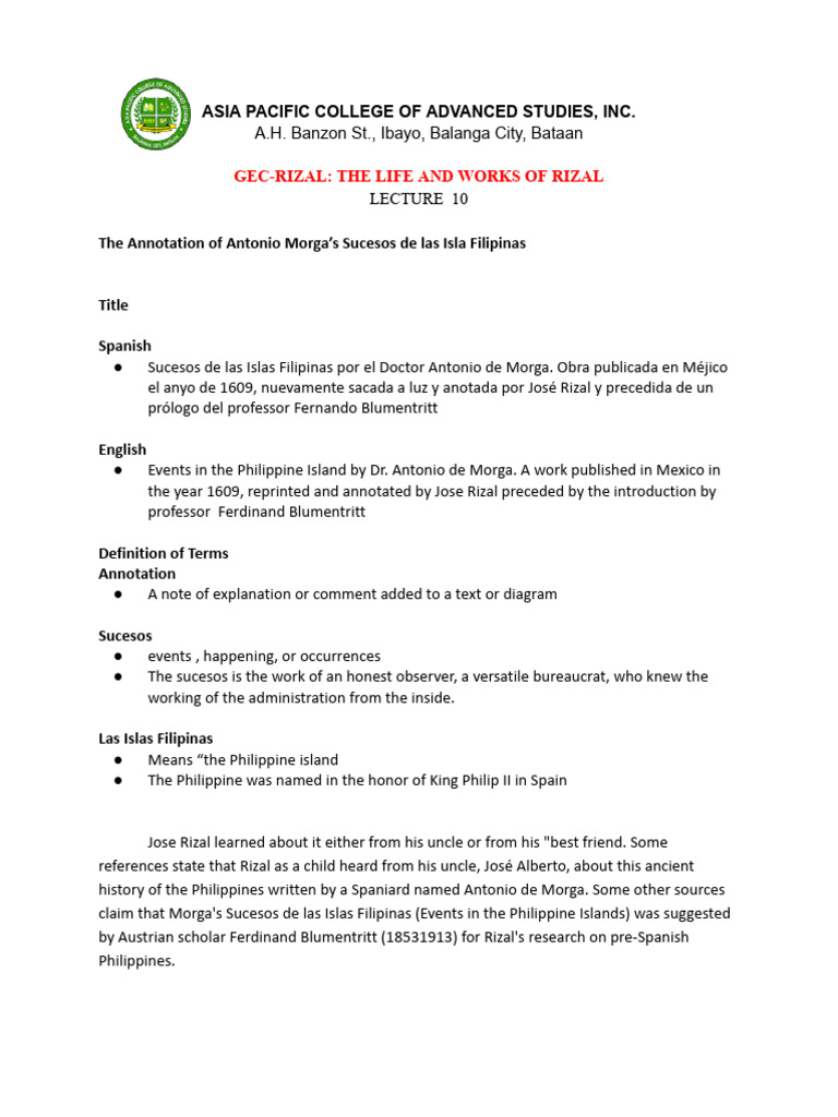Lecture 10 (Gec-rizal) | PDF | Philippines | Spanish Empire Lecture 10 (Gec-rizal) | PDF | Philippines | Spanish Empire